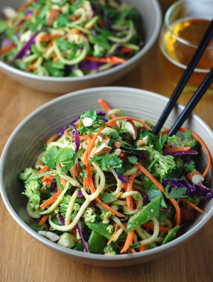 Raw Pad Thai with Spicy Almond Sauce